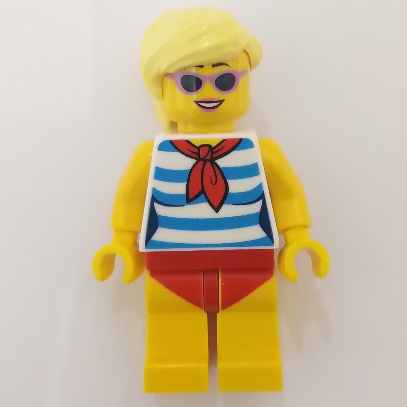 LEGO Set fig-007662 White Torso, Yellow Legs, Bright Light Yellow Hair ...