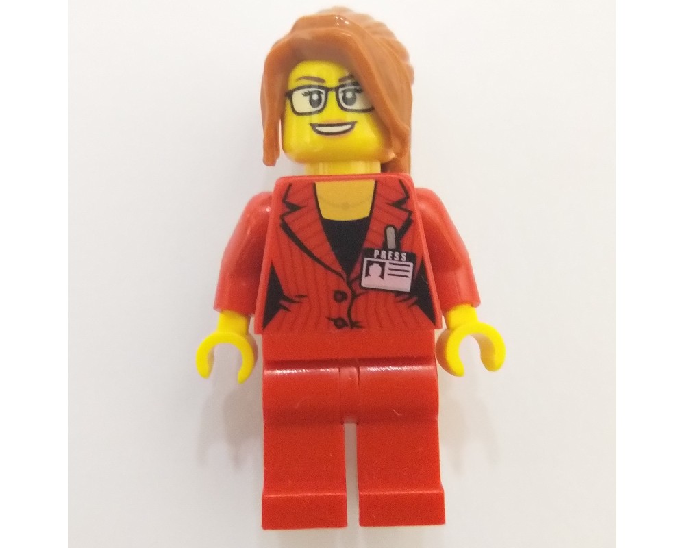 LEGO Set fig-007669 Red Jacket Torso, Red Legs, Dark Orange Hair ...
