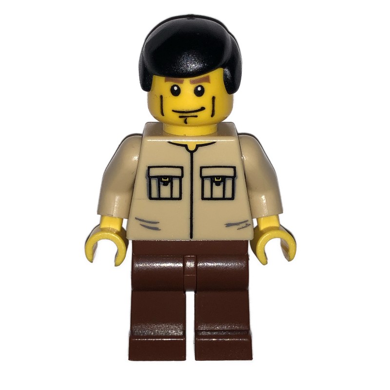 LEGO Set fig-007689 Man, Tan Shirt with Pockets, Reddish Brown Legs ...