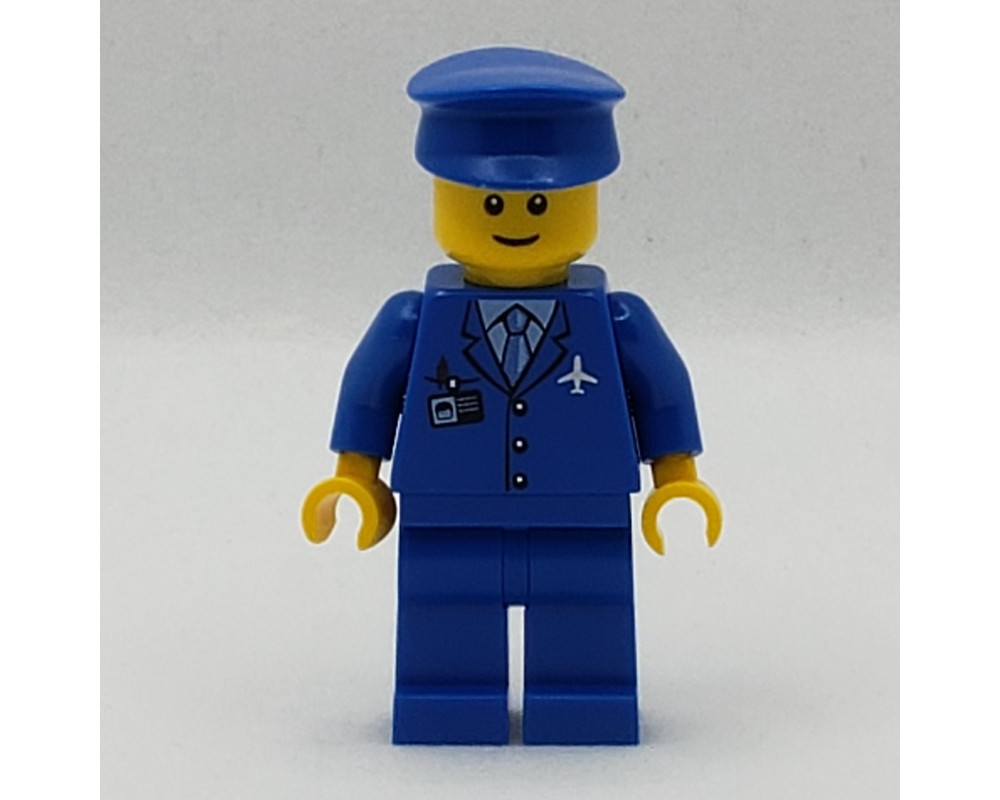 LEGO Set fig-007712 Pilot, Blue Jacket with Plane Logo and Blue Tie ...