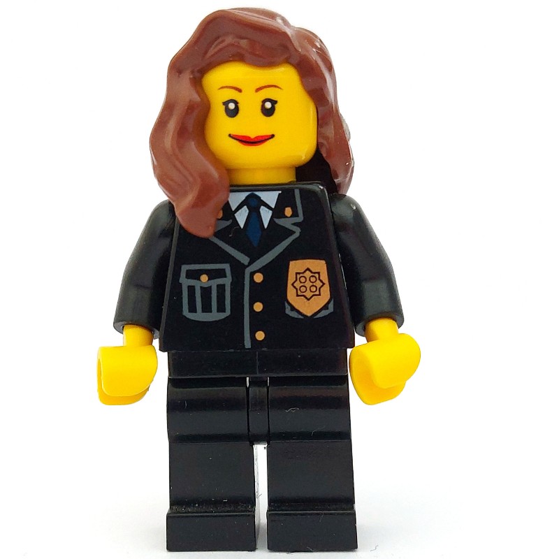 LEGO Set fig-007768 Policewoman, Black Jacket with Badge, Pocket, and ...