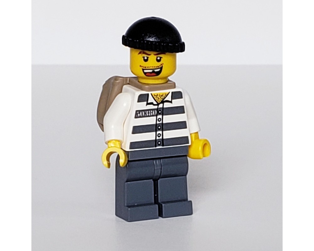 LEGO Set fig-007784 Criminal, Prison Shirt with #50380, Dark Bluish ...