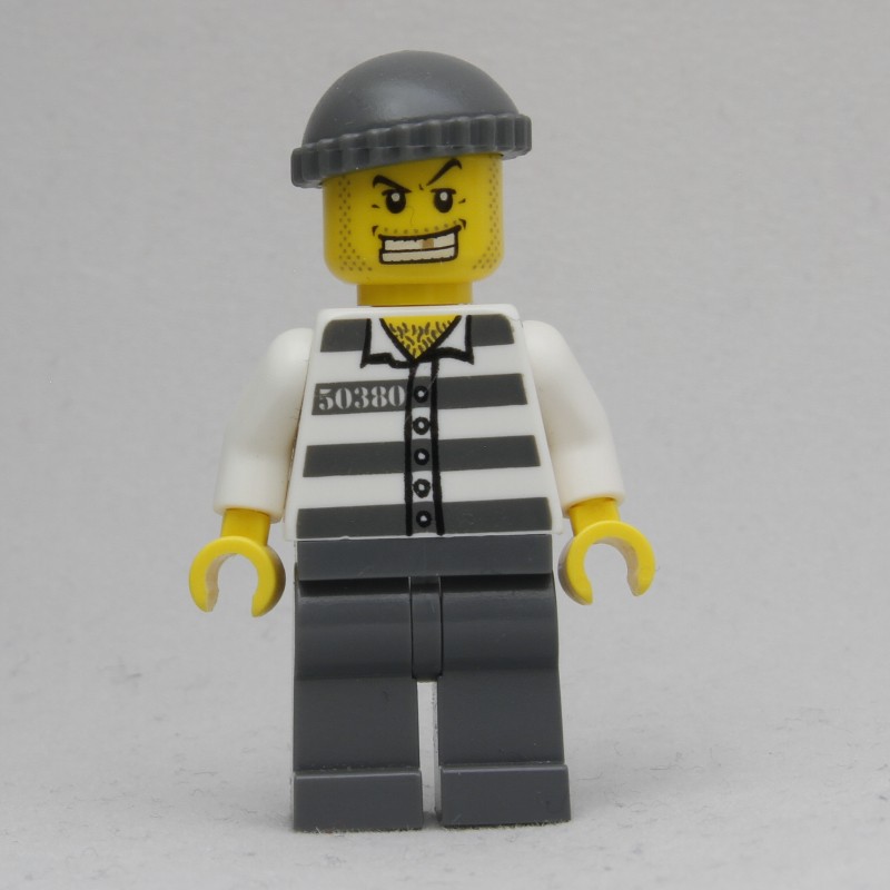 LEGO Set fig-007785 Criminal, Prison Shirt with #50380, Dark Bluish ...
