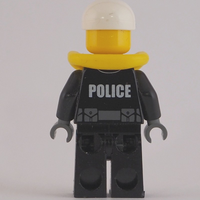 LEGO Set fig-007796 Policeman, Black Jacket with Zipper, Radio, Badge ...