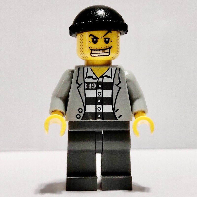 LEGO Set fig-007797 Criminal, Open Light Bluish Gray Jacket over Prison ...