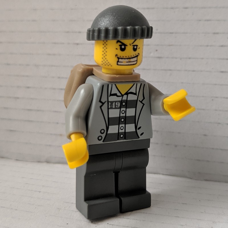 LEGO Set fig-007800 Criminal, Open Light Bluish Gray Jacket over Prison ...