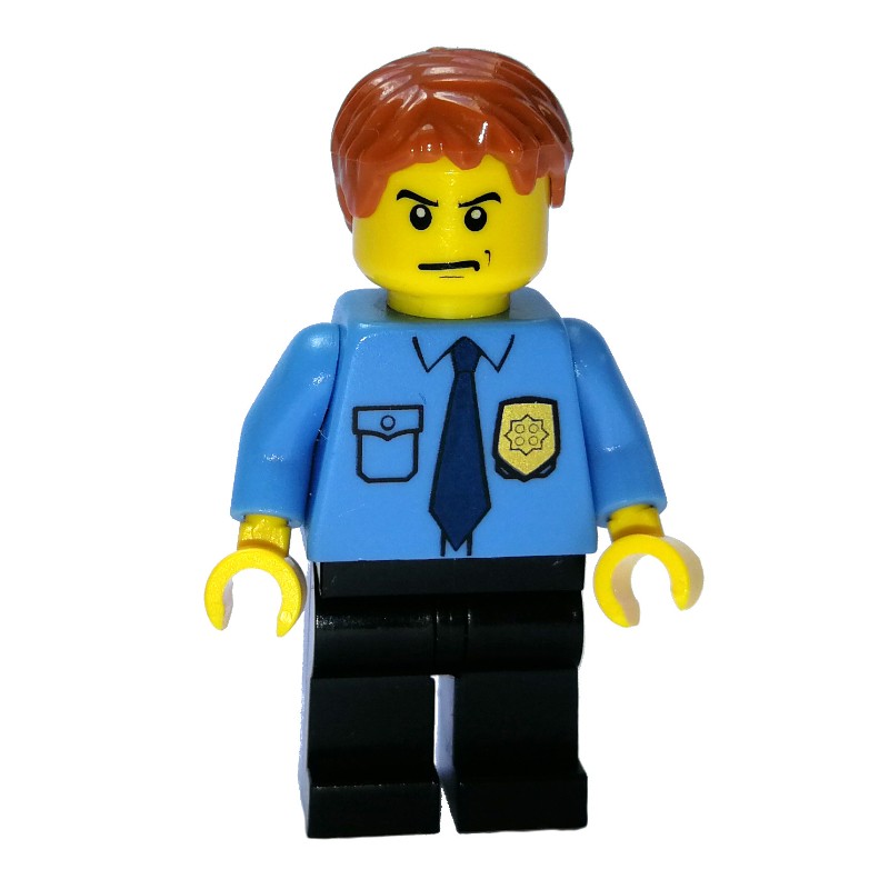 LEGO Set fig-007812 Policeman, Medium Blue Shirt with Badge and Tie ...