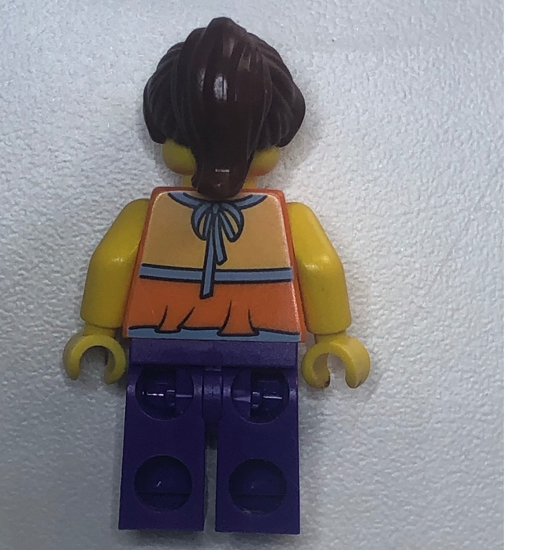 LEGO Set fig-007819 Orange Torso, Dark Purple Legs, Reddish Brown Hair ...