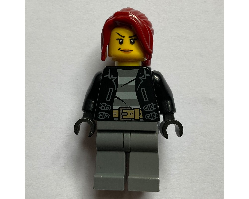 LEGO Set fig-007827 Criminal, Woman, Open Black Jacket over Prison ...