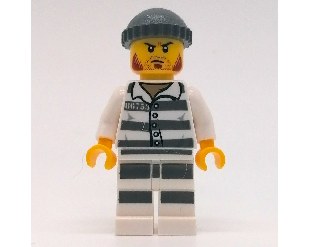 LEGO Set fig-007840 Criminal, Prison Shirt with #86753, Black Legs ...