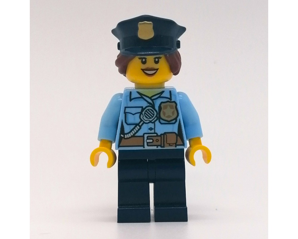 LEGO Set fig-007842 Policewoman, Bright Light Blue Shirt with Radio and ...