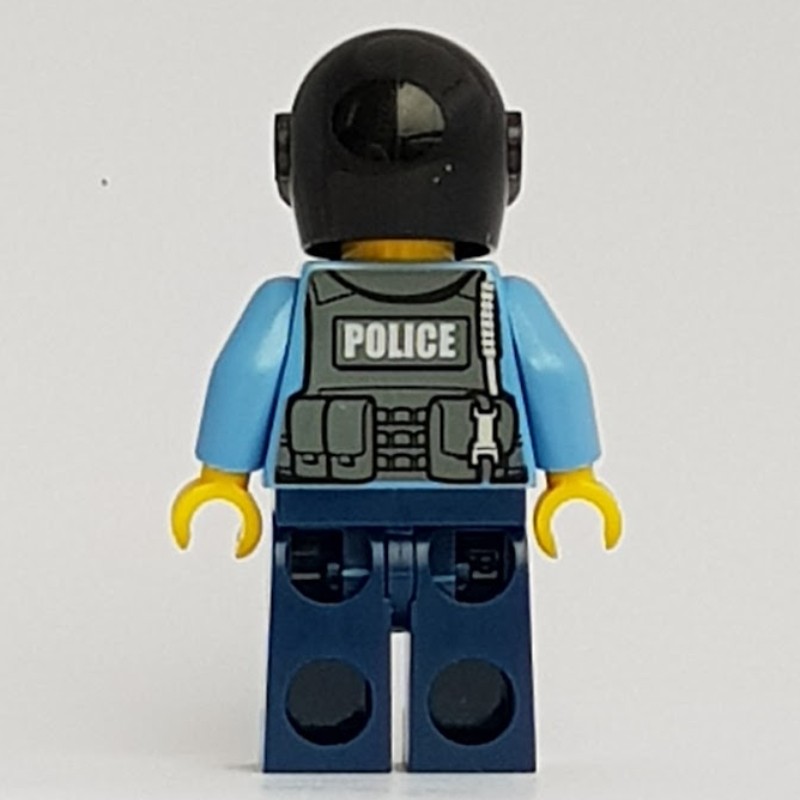 LEGO Set fig-007853 Policeman, Dark Bluish Gray Vest with Radio, Badge ...