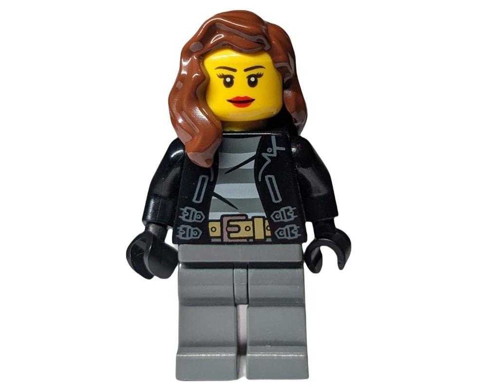 LEGO Set fig-007854 Criminal, Woman, Open Black Jacket over Prison ...