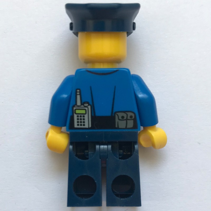 LEGO Set fig-007856 Policeman, Blue Shirt with Badge and Pouches, Dark ...