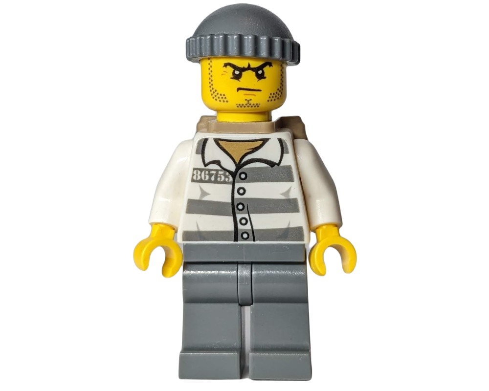 LEGO Set fig-007859 Criminal, Prison Shirt with #86753, Dark Bluish ...