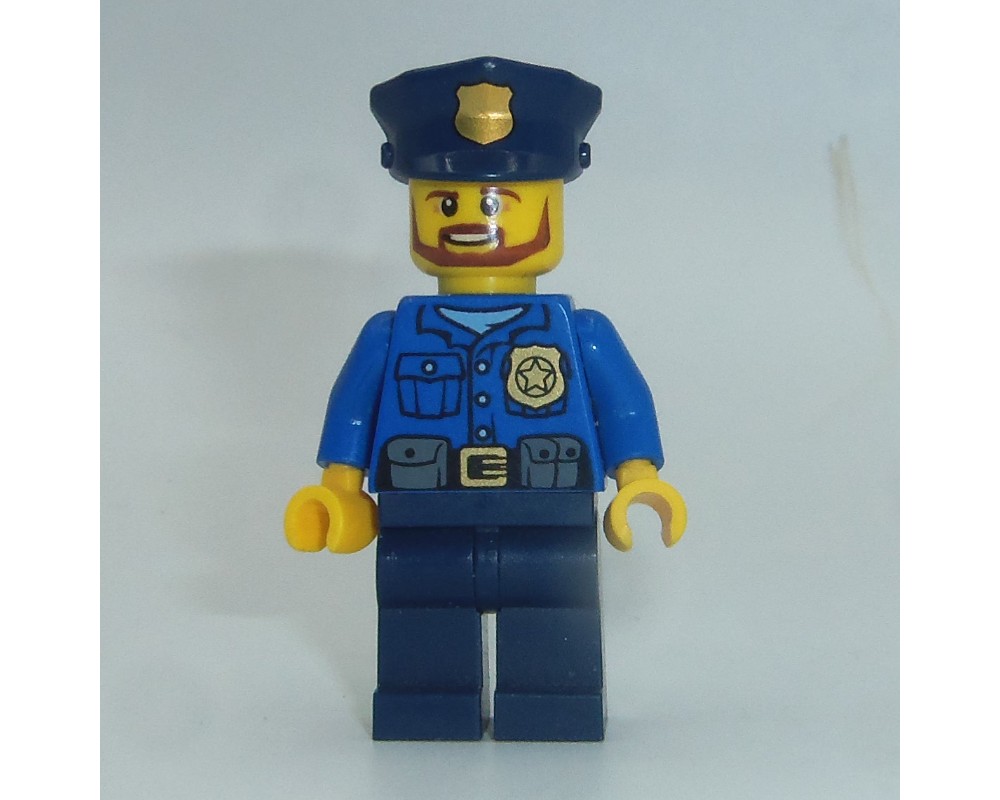 LEGO Set fig-007863 Policeman, Blue Shirt with Badge and Pouches, Dark ...