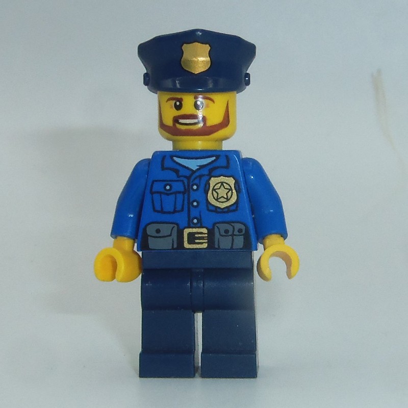 LEGO Set fig-007863 Policeman, Blue Shirt with Badge and Pouches, Dark ...