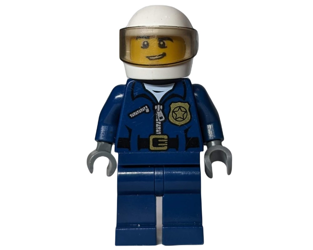 LEGO Set fig-007867 Policeman, Dark Blue Jacket with Zipper, Badge, and ...