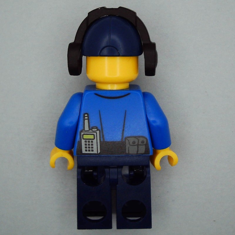 LEGO Set fig-007872 Policeman, Blue Shirt with Badge and Pouches, Dark ...