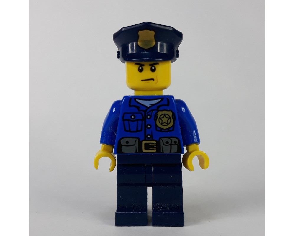 LEGO Set fig-007874 Policeman, Blue Shirt with Badge and Pouches, Dark ...