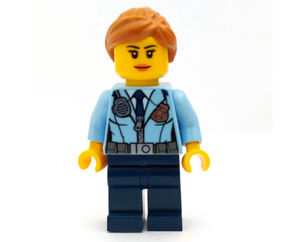 LEGO Set fig-007878 Policewoman, Bright Light Blue Jacket with Zipper ...