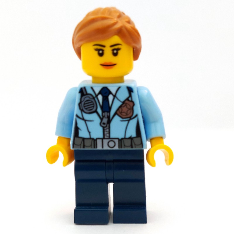 LEGO Set fig-007878 Policewoman, Bright Light Blue Jacket with Zipper ...