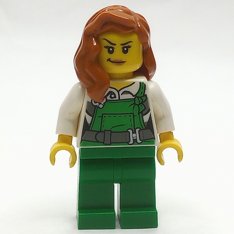 LEGO Set fig-007897 Criminal, Woman, Green Overalls over Prison Shirt ...