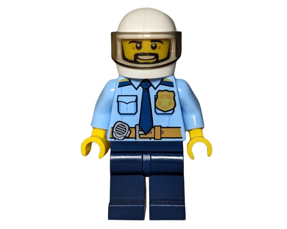 LEGO Set fig-007900 Policeman, Bright Light Blue Shirt with Dark Blue ...