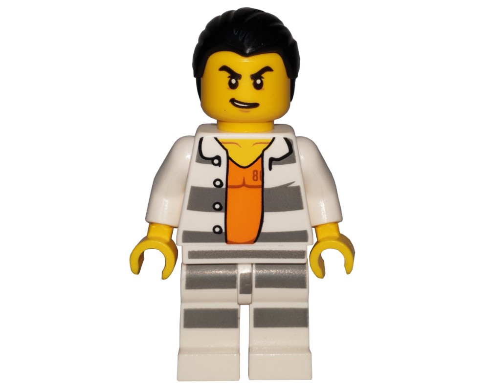 LEGO Set fig-007901 Criminal, Open Prison Shirt #86737 over Orange Top ...