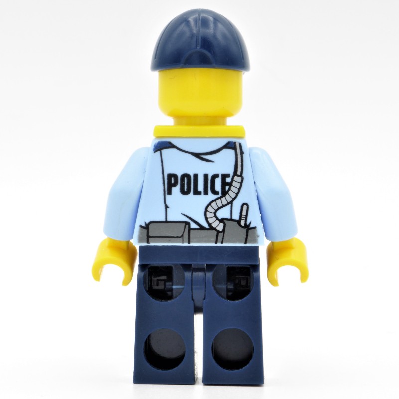 LEGO Set fig-007906 Policeman, Bright Light Blue Jacket with Zipper ...