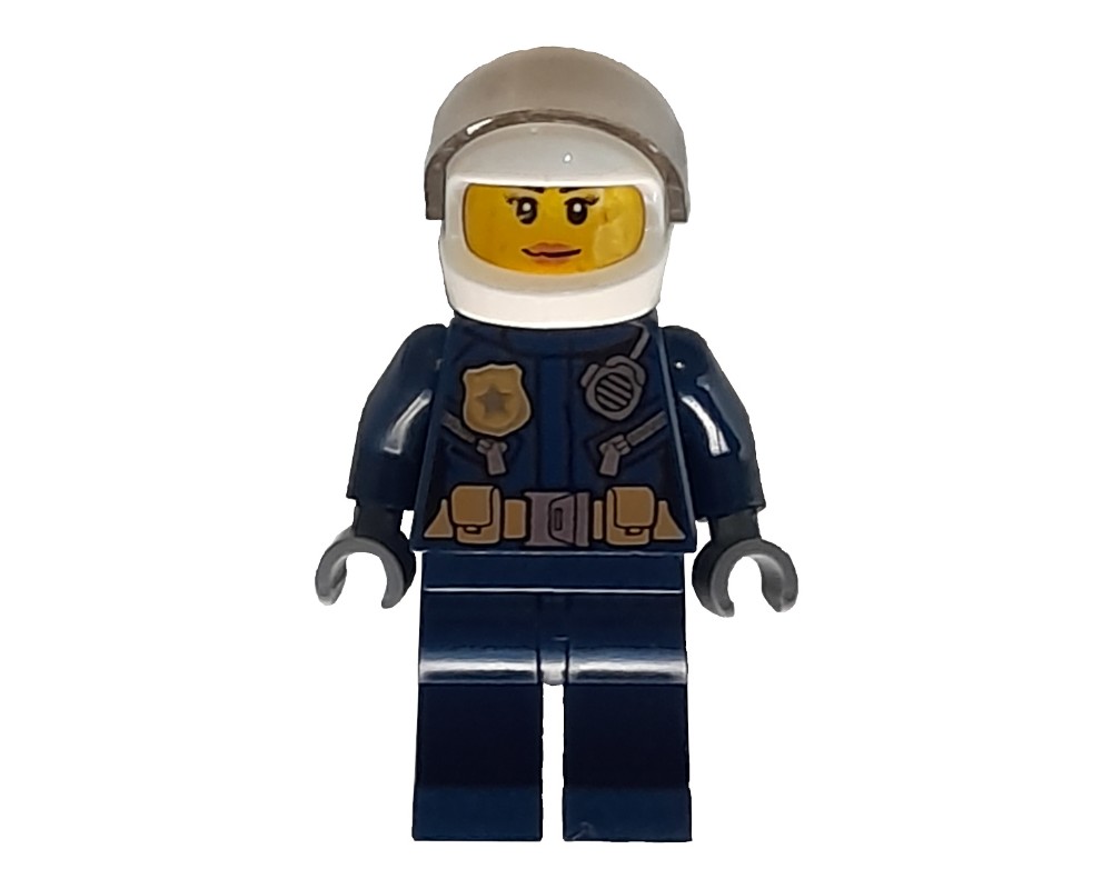 LEGO Set fig-007911 Policewoman, Dark Blue Jacket with Radio, Badge ...