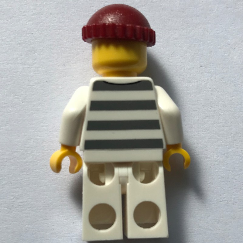 LEGO Set fig-007914 Criminal, Prison Shirt with #50380, Dark Red Hat ...