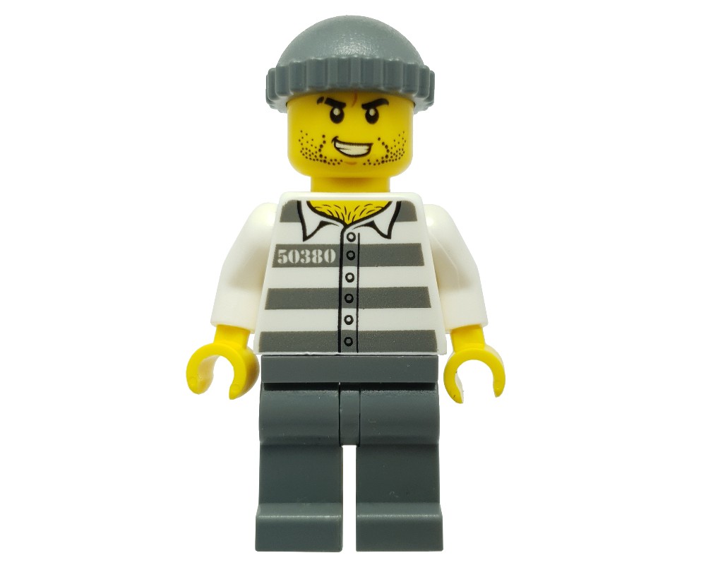 LEGO Set fig-007932 Criminal, Prison Shirt with #50380, Dark Bluish ...