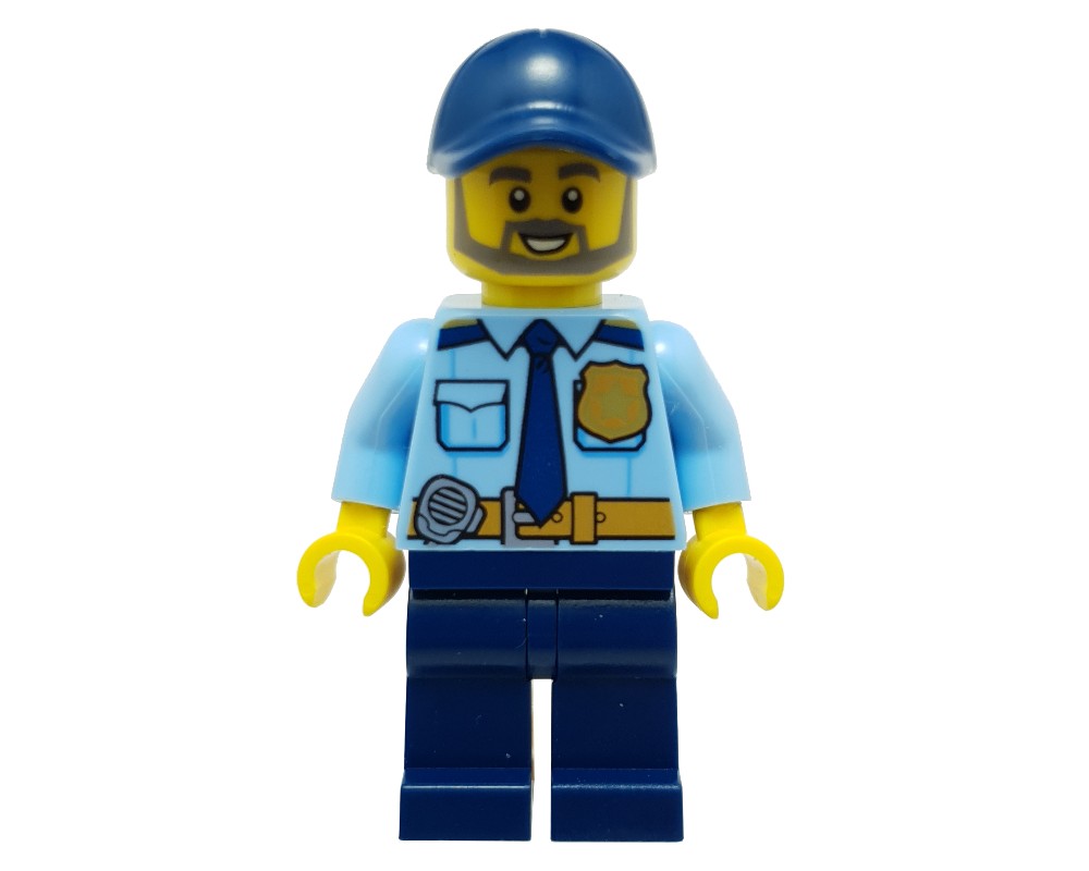 LEGO Set fig-007933 Policeman, Bright Light Blue Shirt with Dark Blue ...