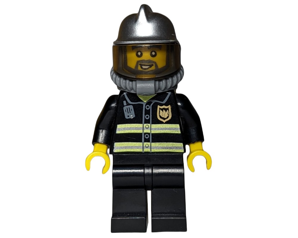 LEGO Set fig-007962 Fireman, Black Fire Jacket with Radio and Badge ...