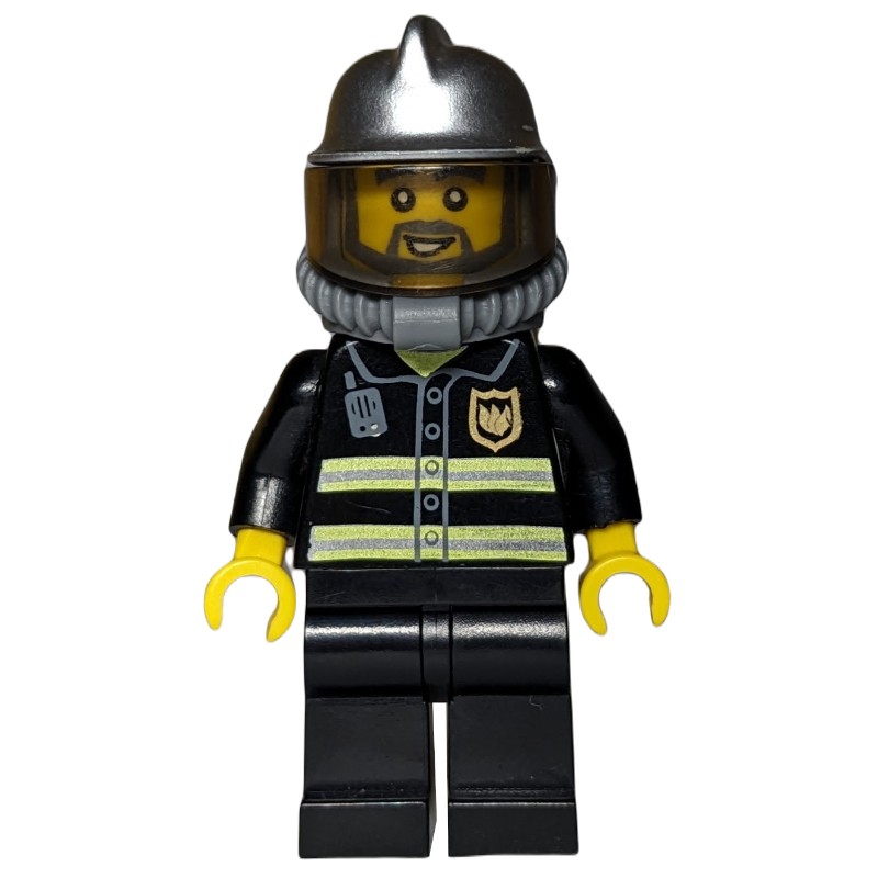 LEGO Set fig-007962 Fireman, Black Fire Jacket with Radio and Badge ...