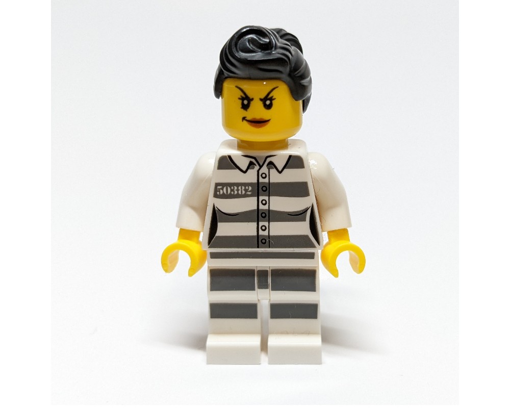 LEGO Set fig-007973 Criminal, Woman, Prison Shirt with #50382, Black ...