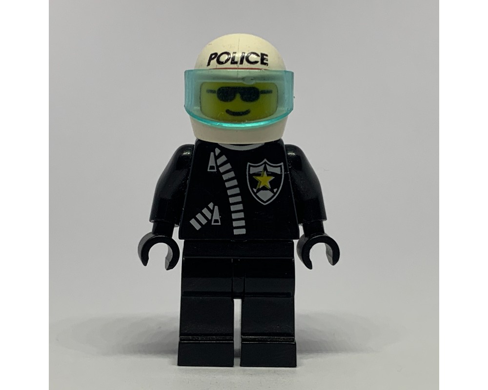 LEGO Set fig-007985 Policeman, Black Jacket with Zipper and Badge ...