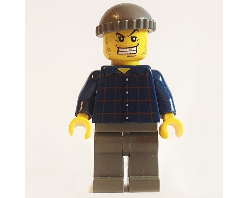 LEGO Set fig-008003 Criminal, Dark Blue Plaid Shirt, Dark Gray Hat ...