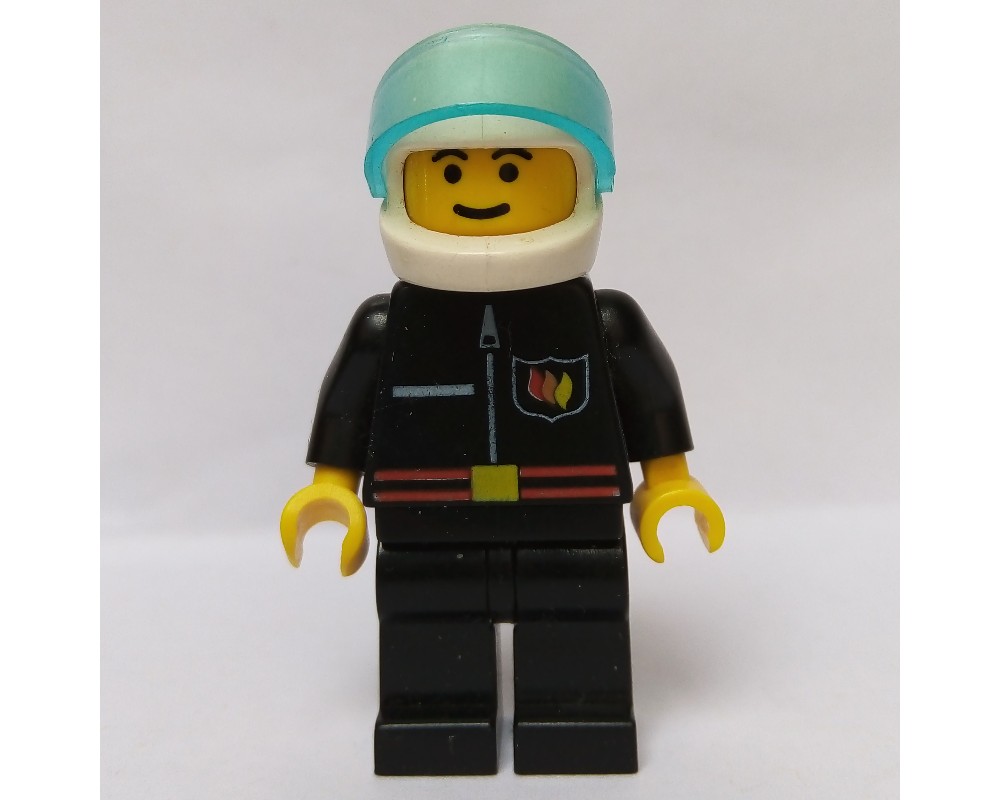 LEGO Set fig-008017 Fireman, Black Fire Jacket with Red Belt and Badge ...
