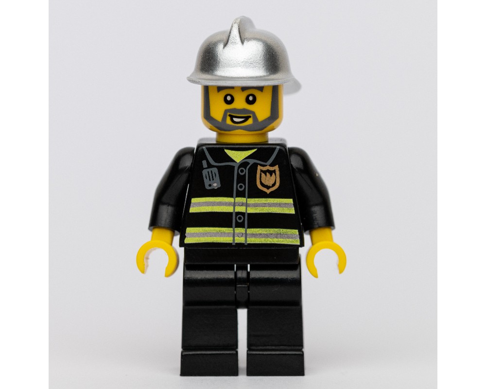 LEGO Set fig-008031 Fireman, Black Fire Jacket with Radio and Badge ...
