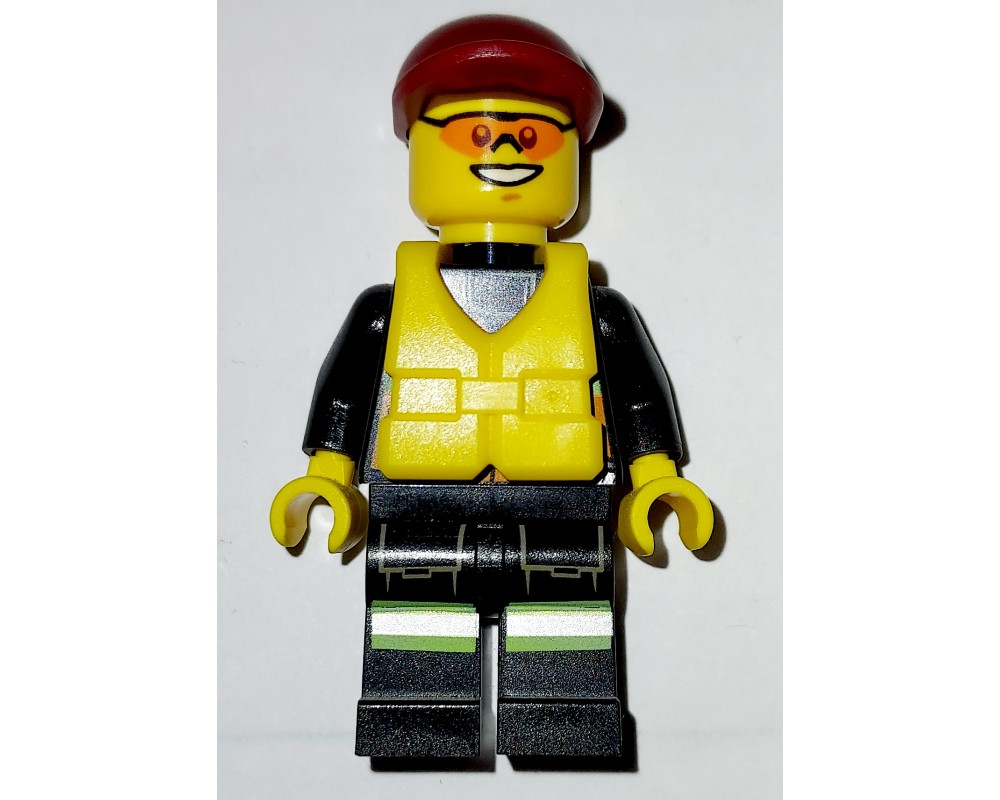 LEGO Set fig-008056 Fireman, Orange Safety Vest with Radio, Dark Red ...