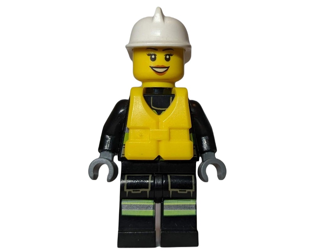 LEGO Set fig-008067 Firewoman, Safety Vest with Flashlight, Pocket, and ...