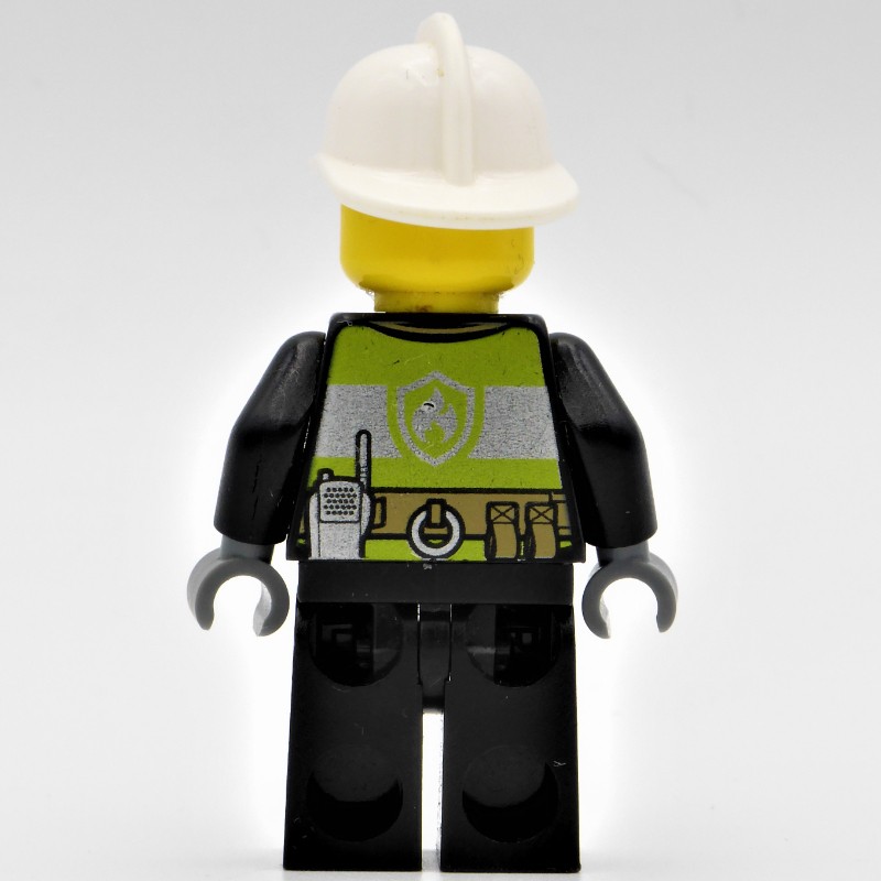LEGO Set fig-008072 Firewoman, Black Fire Suit with Gauge and Straps ...