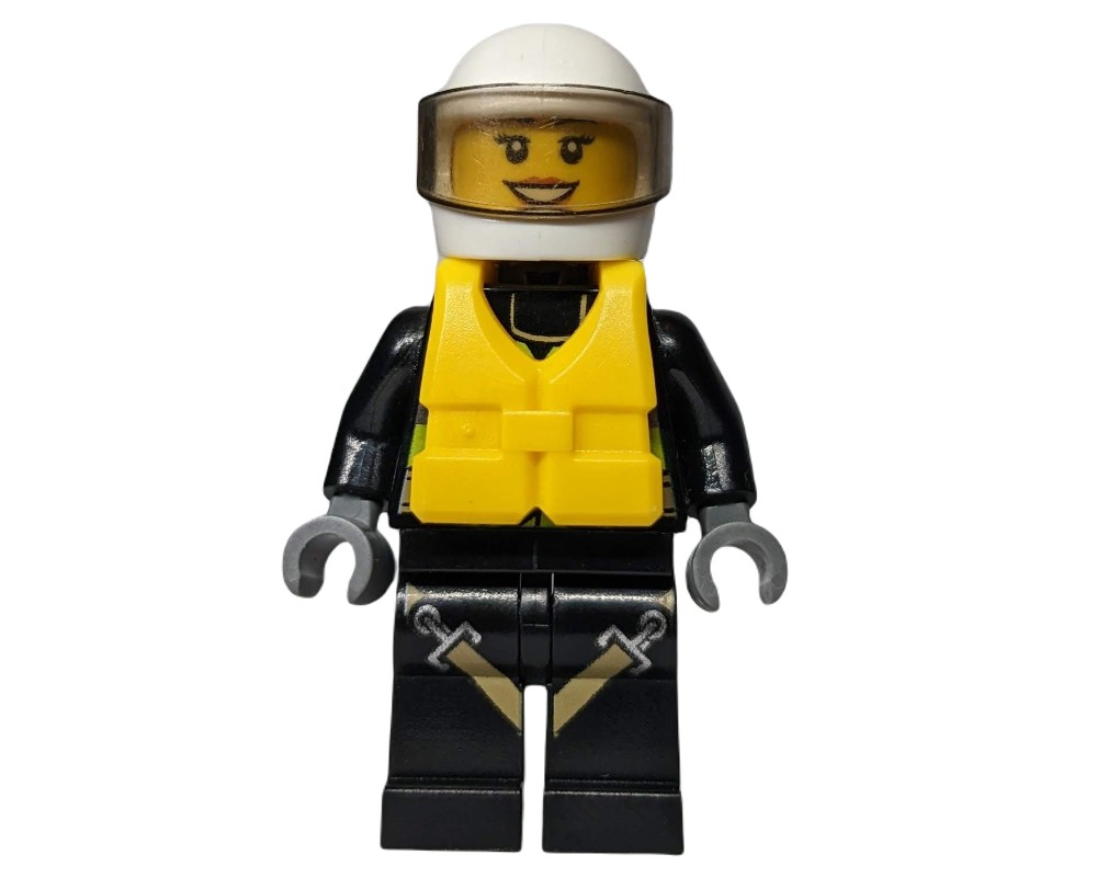 LEGO Set fig-008077 Firewoman, Safety Vest with Flashlight, Pocket, and ...