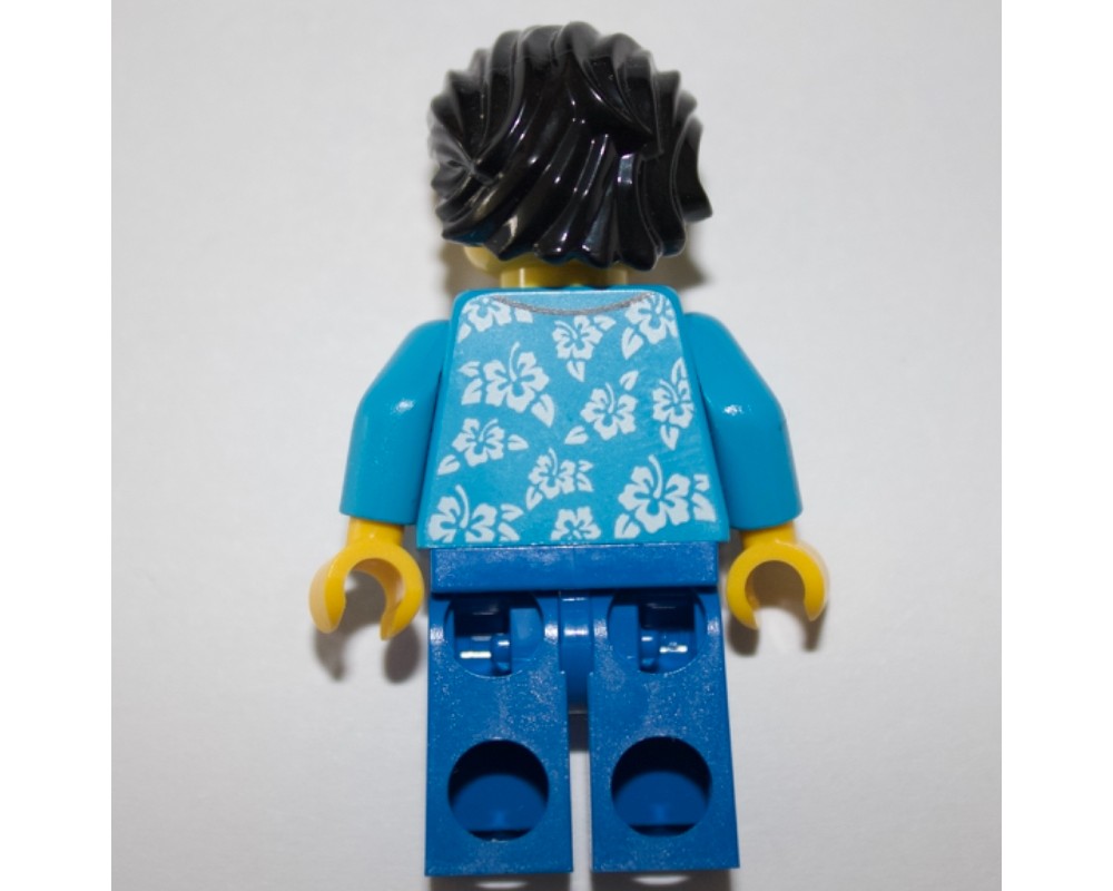 LEGO Set fig-008088 Man, Open Dark Azure Hawaiian Shirt, Blue Legs ...