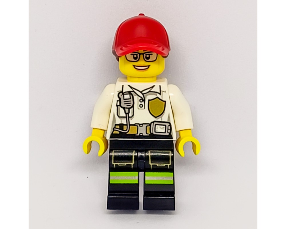 LEGO Set fig-008101 Firewoman, White Polo Shirt with Radio and Badge ...