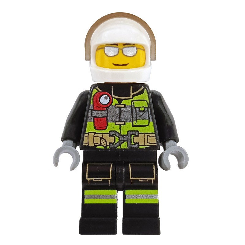 LEGO Set fig-008103 Fireman, Safety Vest with Flashlight, Pocket, and ...