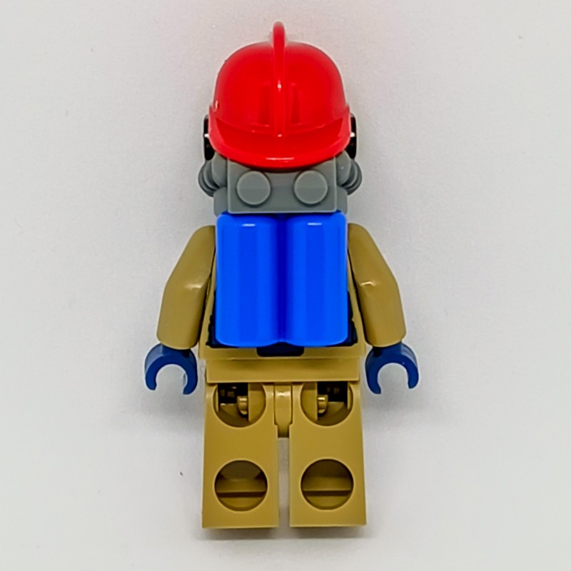 LEGO Set fig-008105 Firewoman, Dark Tan Fire Suit with Gauge and Straps ...