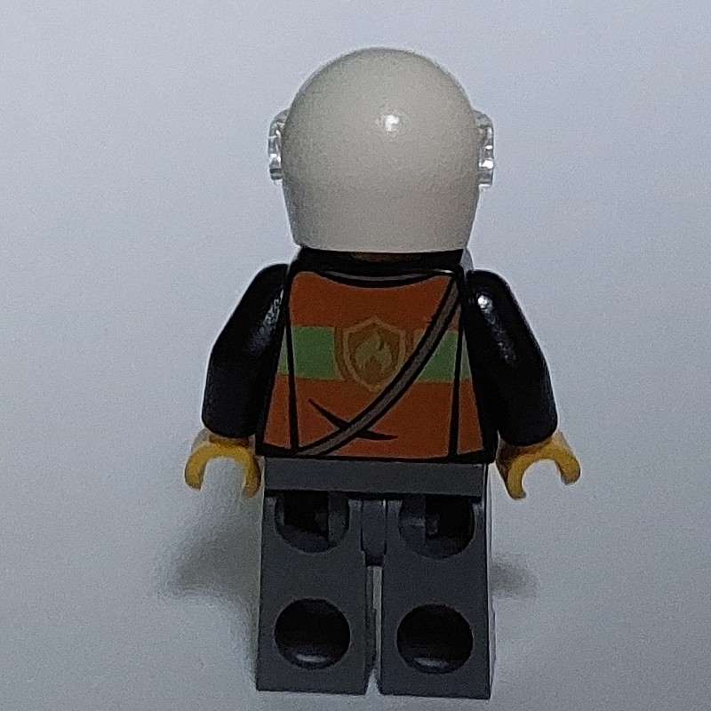 LEGO Set fig-008108 Fireman, Orange Safety Vest with Radio, White ...
